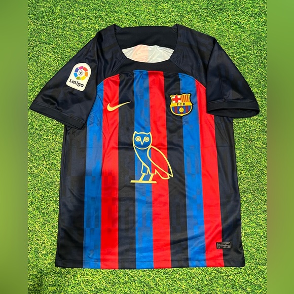 Shirts | Barcelona Stadium Home 22223 Jersey With Drakes Owl Logo ...